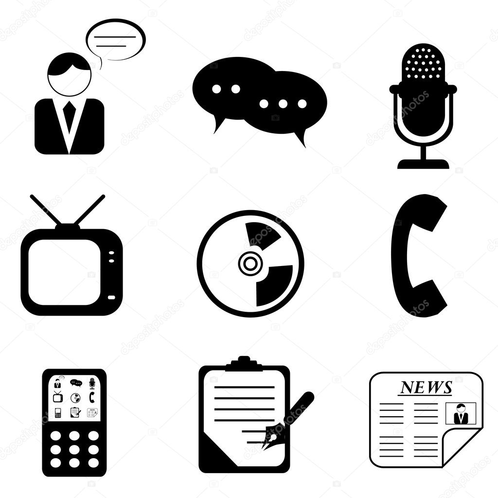 Icônes et symboles médias Stock Vector by ©soleilc 5984954