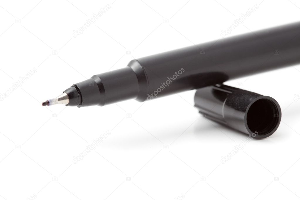 Black marker isolated on white background — Stock Photo © alexandkz ...