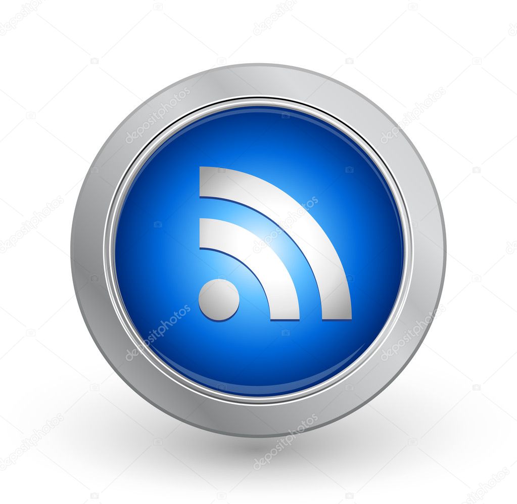 3D Blue Button - RSS Feed — Stock Vector © emirmd #6538526