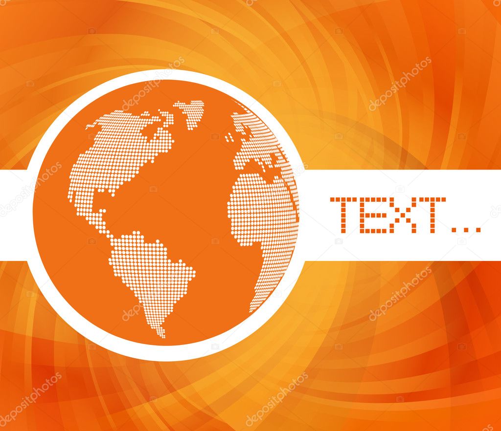 Orange globe concept vector background with map Stock Vector Image by ...