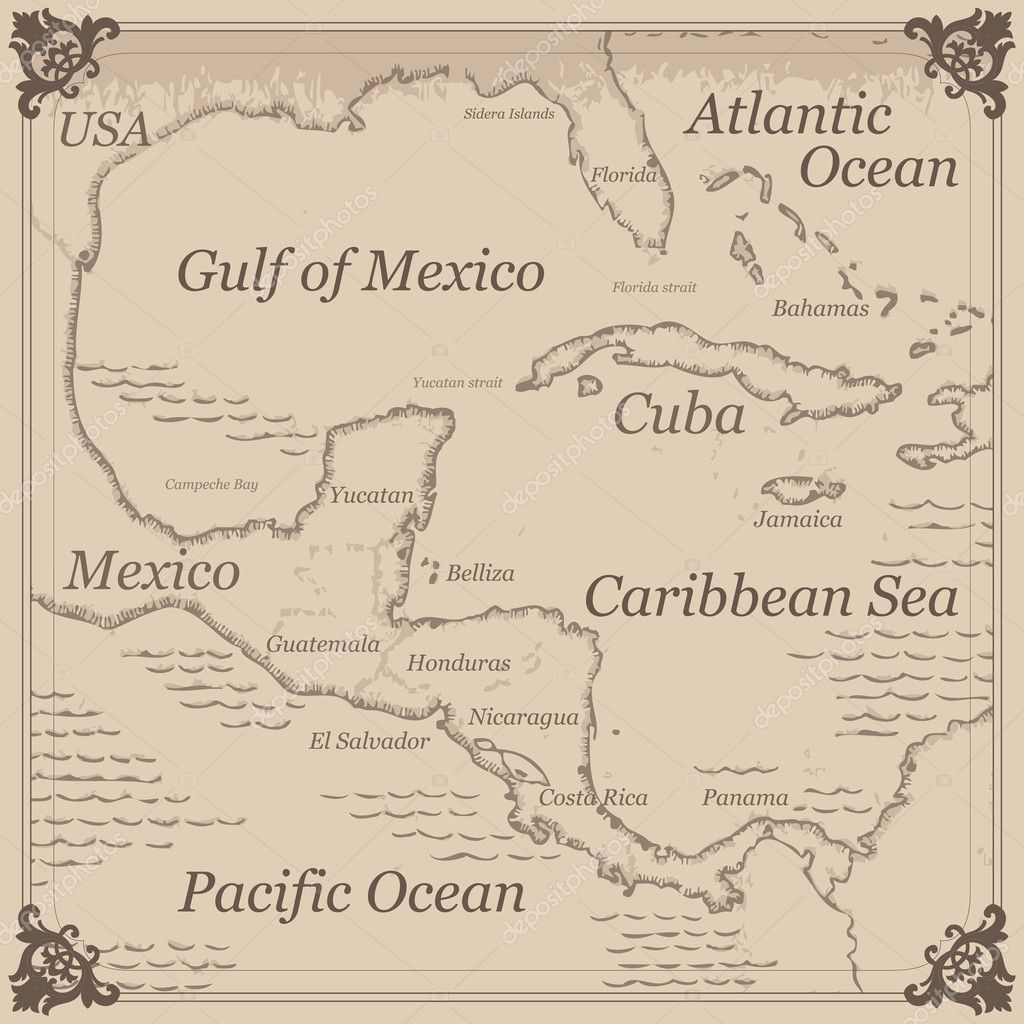 Illustration of an old fashioned vintage map — Stock Vector © k3studija ...