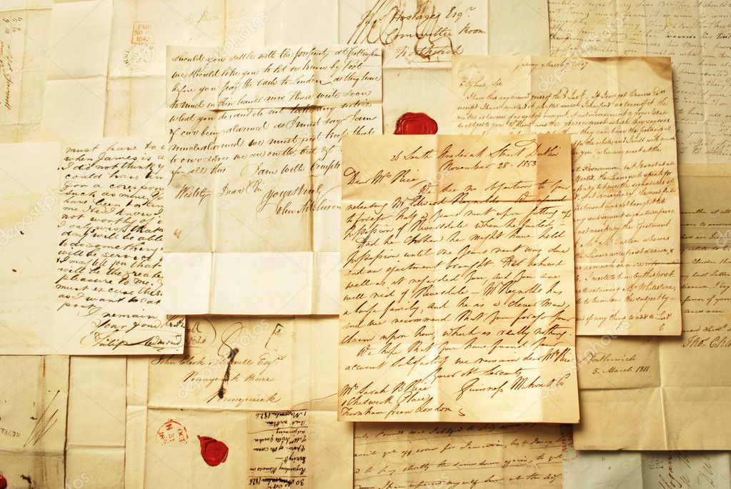Letters background from 1800s example of handwriting — Stock Photo ...