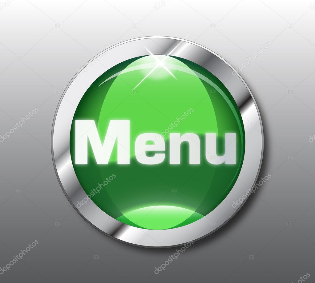 Green menu button vector — Stock Vector © JoeArt #6142588
