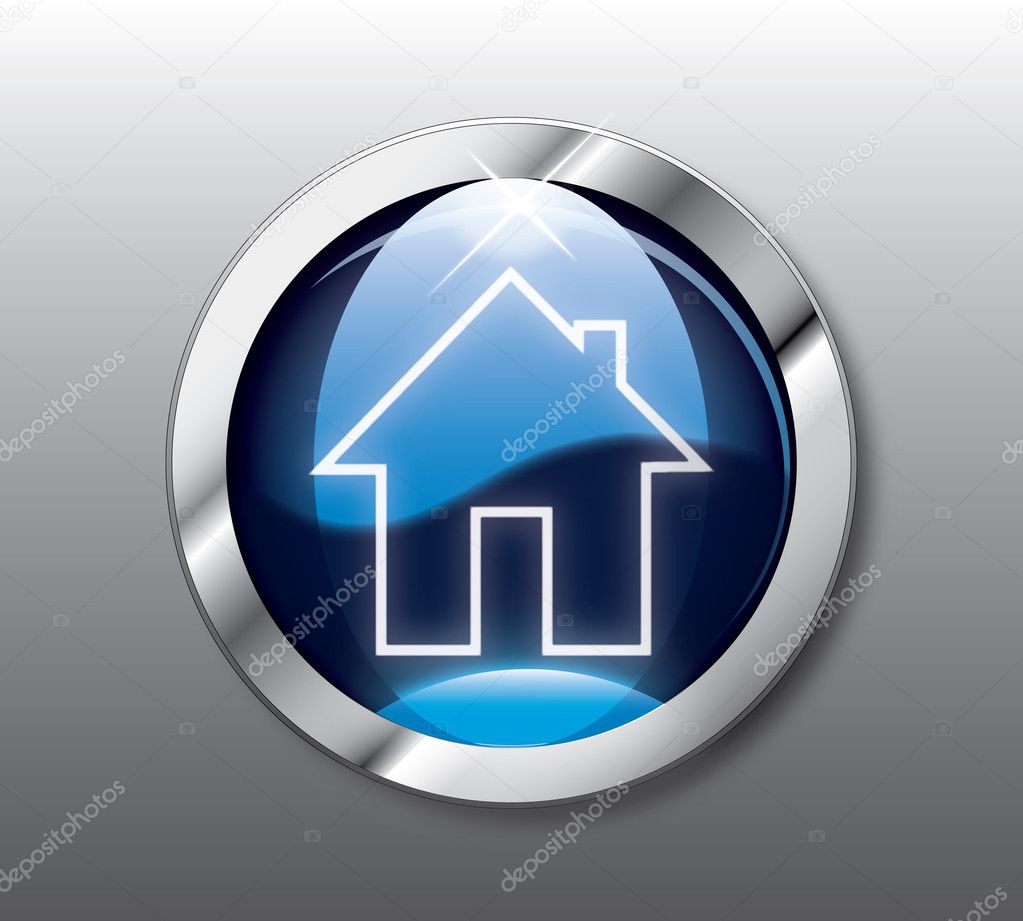 Blue home button vector — Stock Vector © JoeArt #6177978