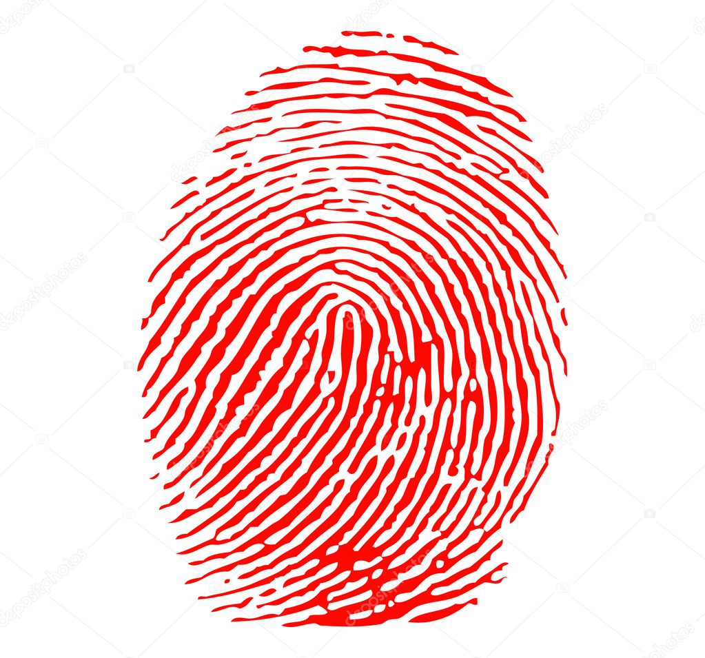 Red fingerprint vector — Stock Vector © JoeArt #6185873