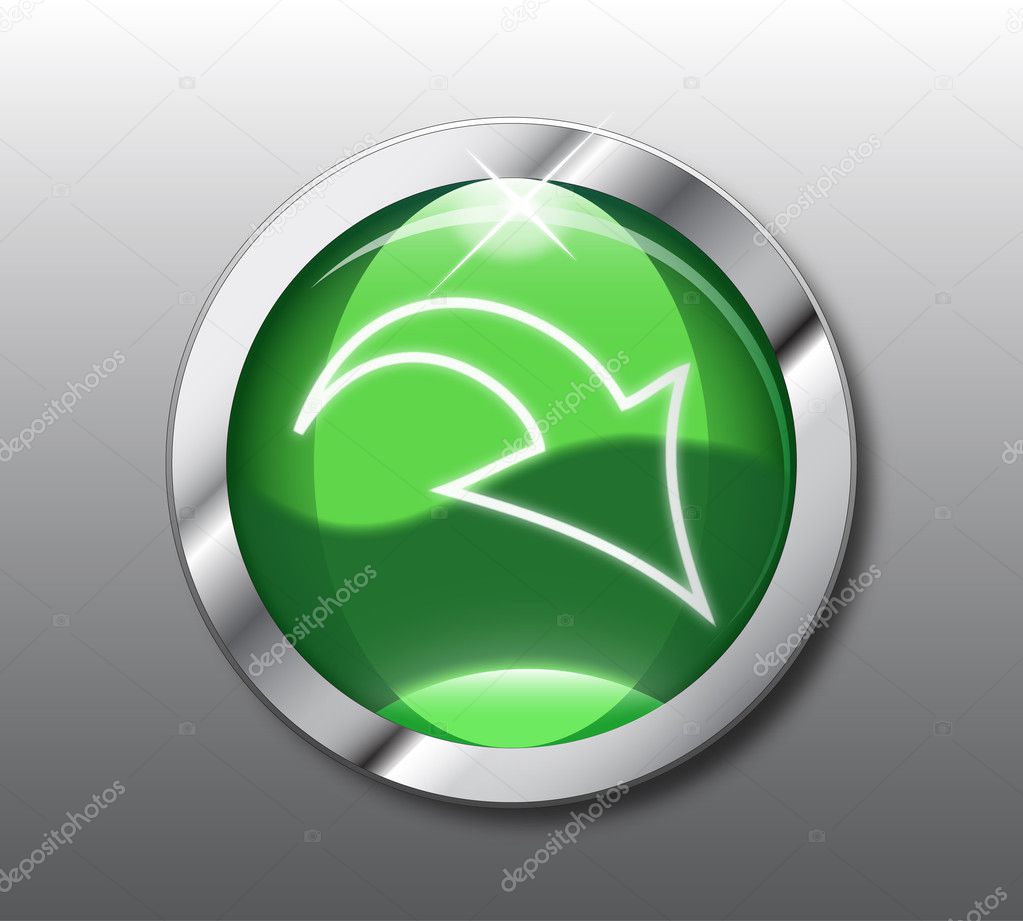 Green arrow button vector — Stock Vector © JoeArt #6365427