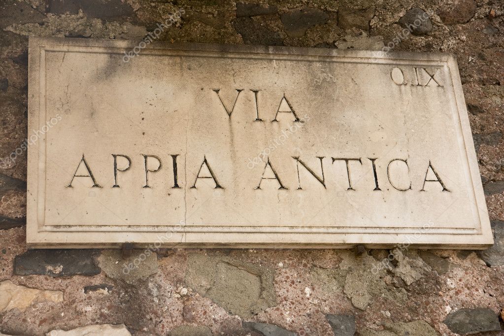 Via Appia antica road sign, Rome — Stock Photo © byggarn79 #6386096