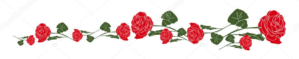 Red roses banner vector — Stock Vector © memitina #6250955