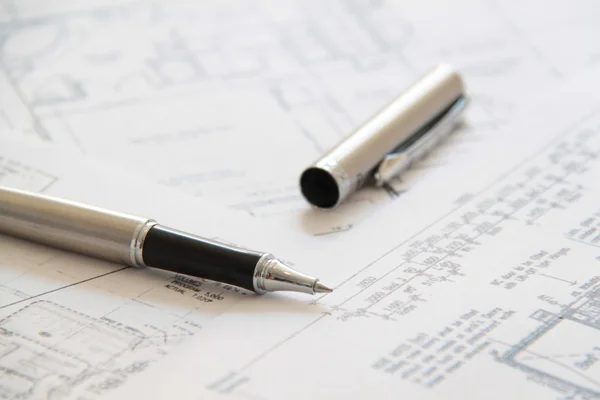 Pen Architectural Blueprints Stock Photo by ©Fotofabrika 205613610