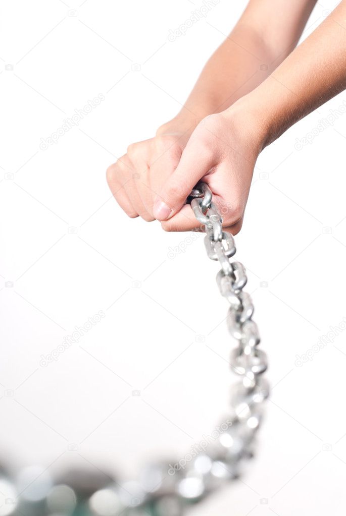 Hands holding chain Stock Photo by ©birckoff 6659970