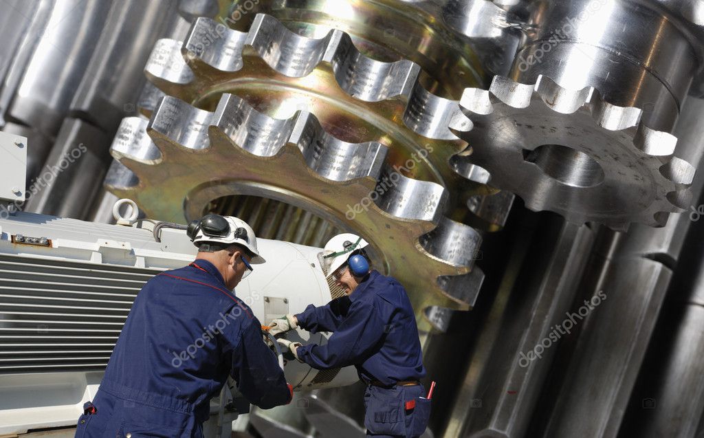 Engineers and steel machinery — Stock Photo © lagereek #6530254