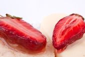 Two strawberries and cream desserts - Free Stock Image