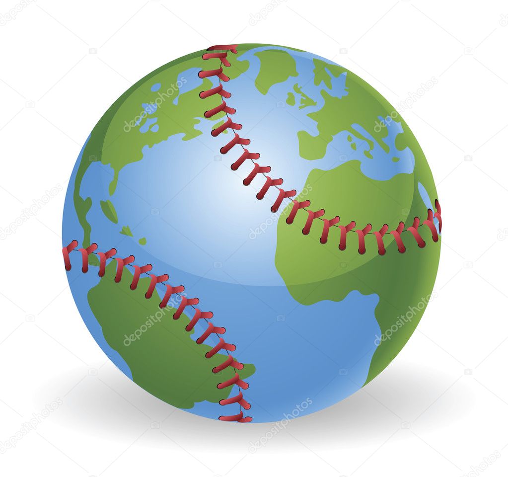 World globe baseball ball concept — Stock Vector © Krisdog #6578729