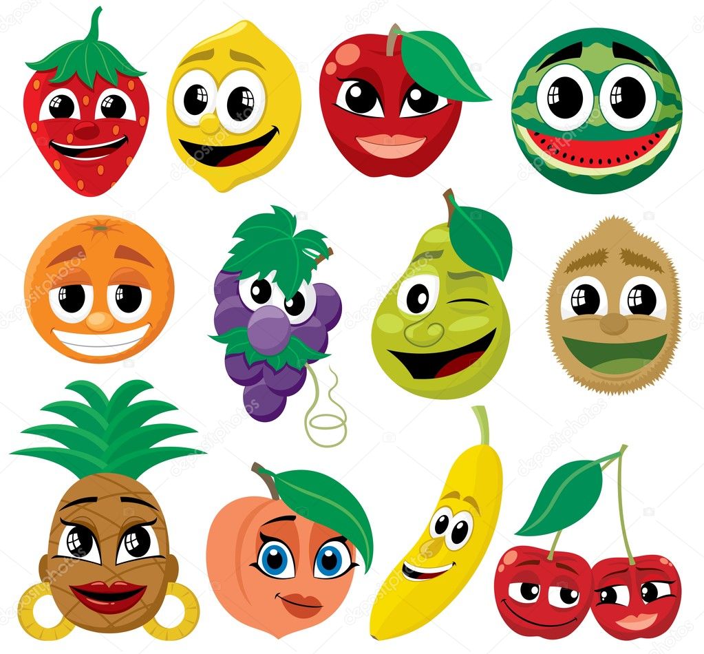 Cartoon Fruits — Stock Vector © Malchev #6530072