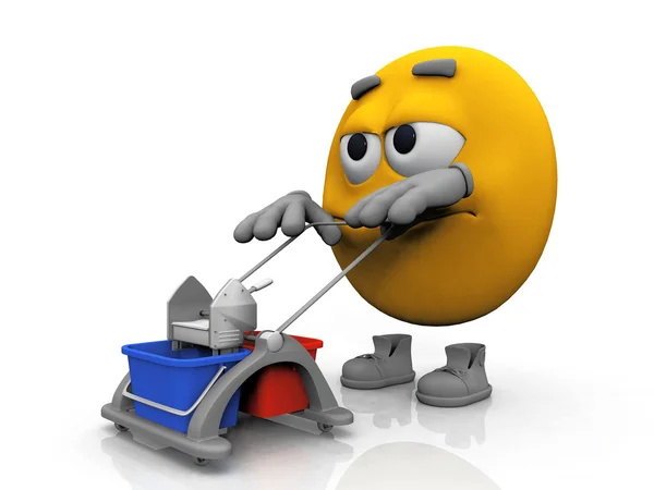 Smiley that cleans the floor Stock Photo by ©njaj 16639125