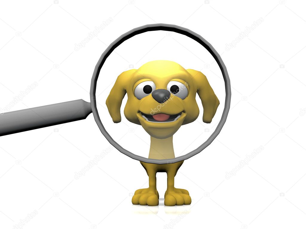 Puppy with magnifying glass Stock Photo by ©njaj 6607766