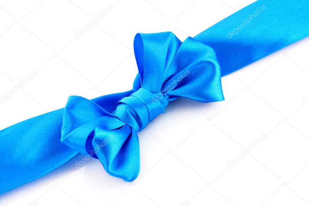 Beautiful blue bow on white background — Stock Photo © belchonock #6668511