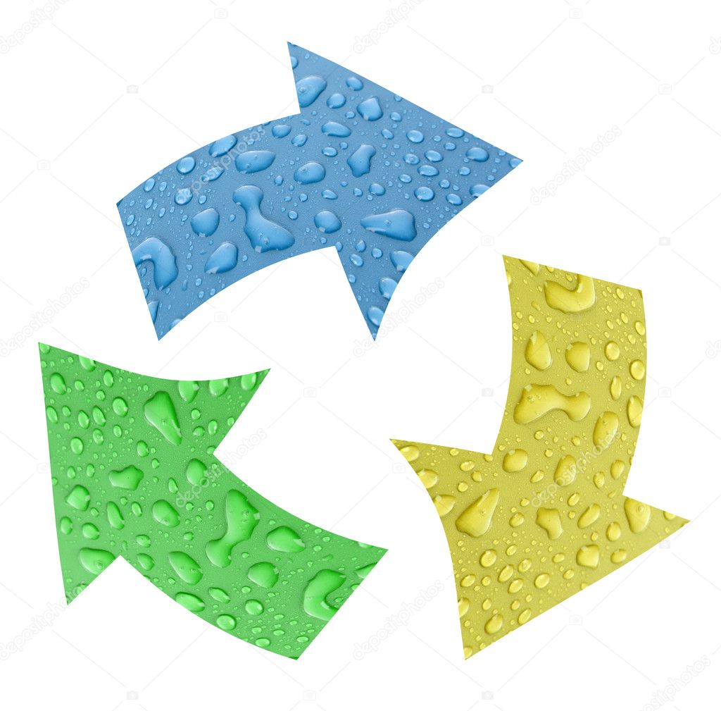 Three arrow made with water drops background Stock Illustration by ...