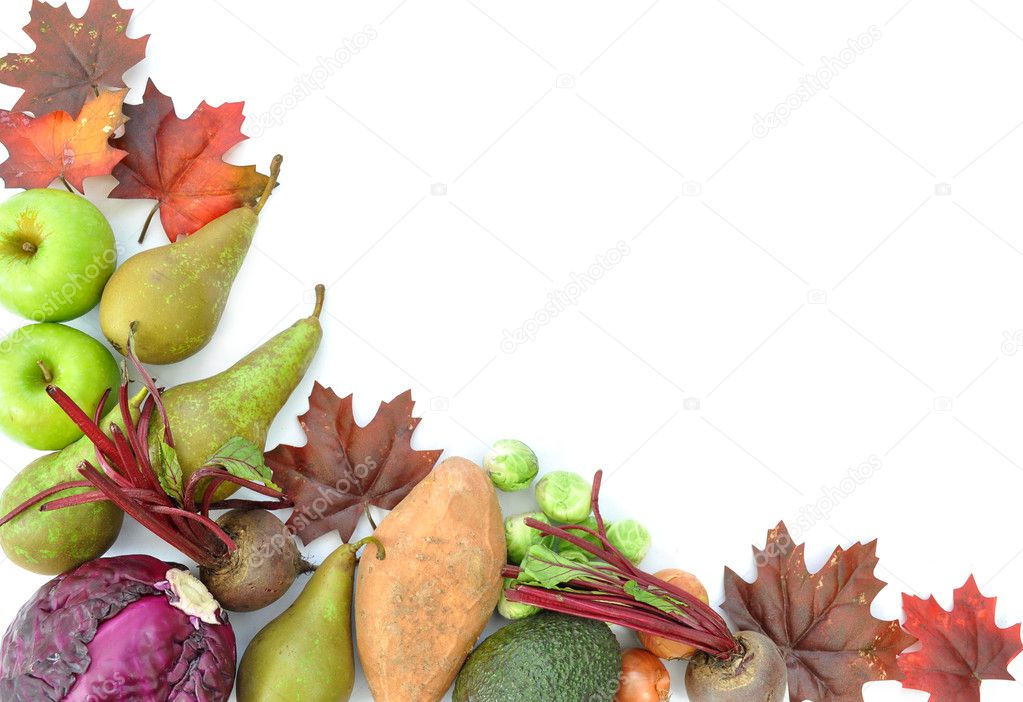 Autumn fruit border Stock Photo by ©nupix 6731172